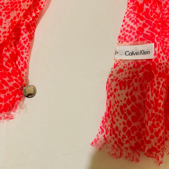 Calvin Klein | Accessories | Calvin Klein Neon Pink Snakeskin Scarf ...